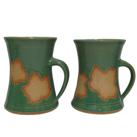 Dining | Handmade Glazed Ceramic Maple Leaf Coffeetea Mugs | Poshmark